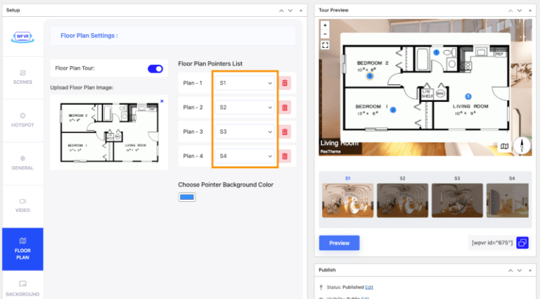 How To Set Virtual Floor Plans Inside Your Tours - WPVR » RexTheme