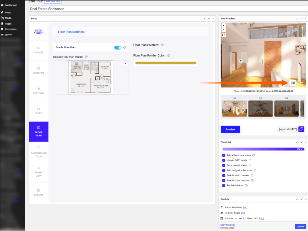 How To Set Virtual Floor Plans Inside Your Tours - WPVR » RexTheme